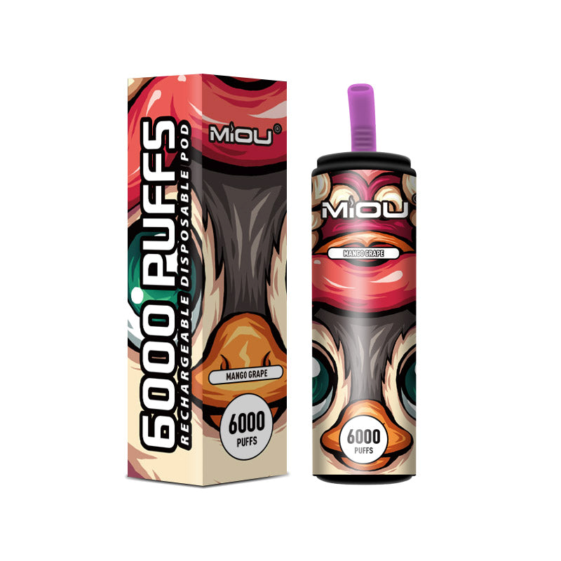 Miou Pod 6000 puffs Mango Grape - Xoài Nho 5% (50mg) | 15ml | USB Type ...