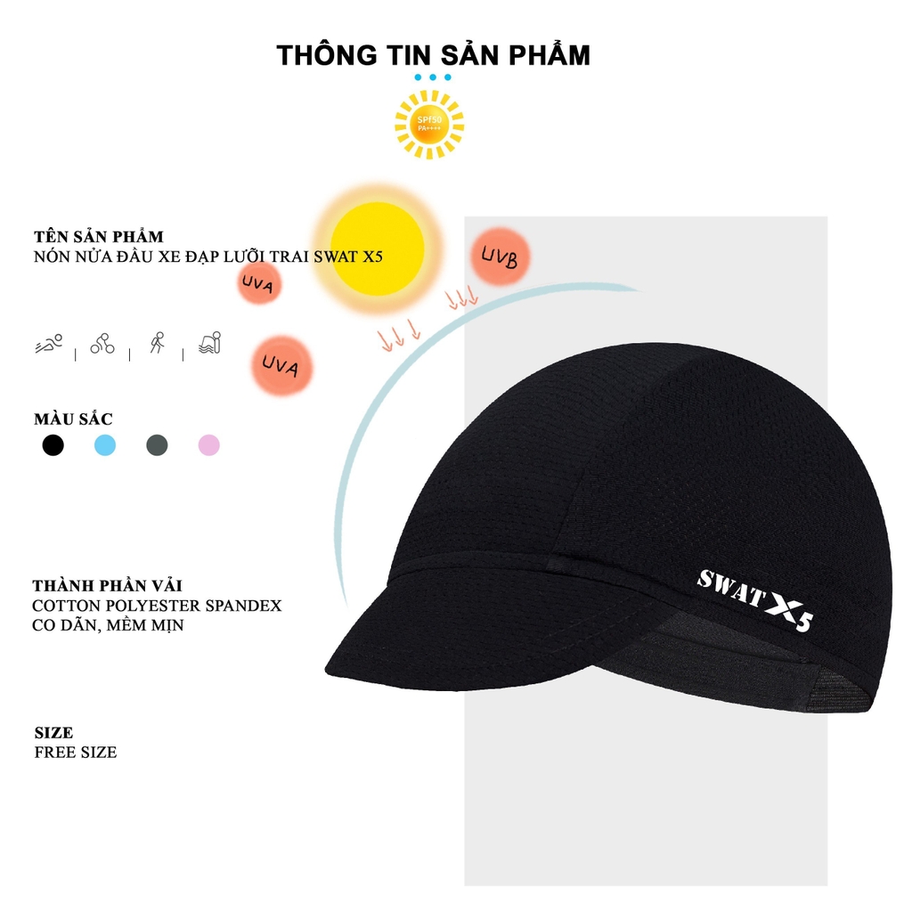 NÓN NỬA ĐẦU XE ĐẠP SWAT X5 - XANH DƯƠNG - SWATVN