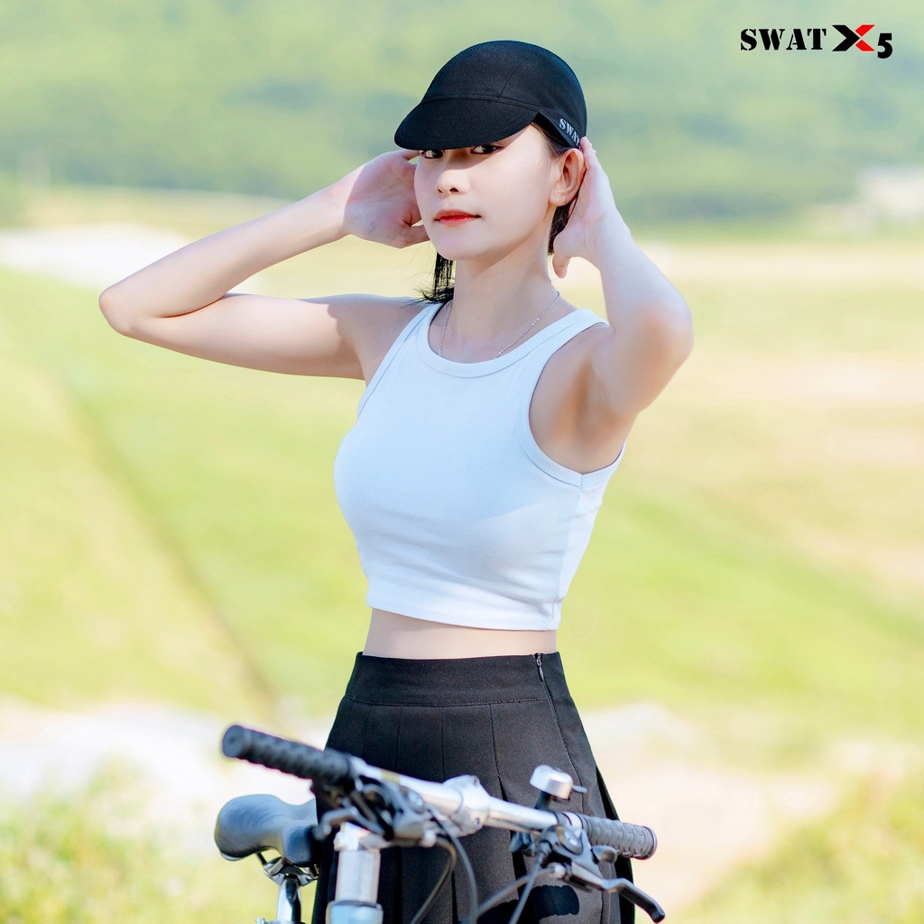 NÓN NỬA ĐẦU XE ĐẠP SWAT X5 - ĐEN - SWATVN