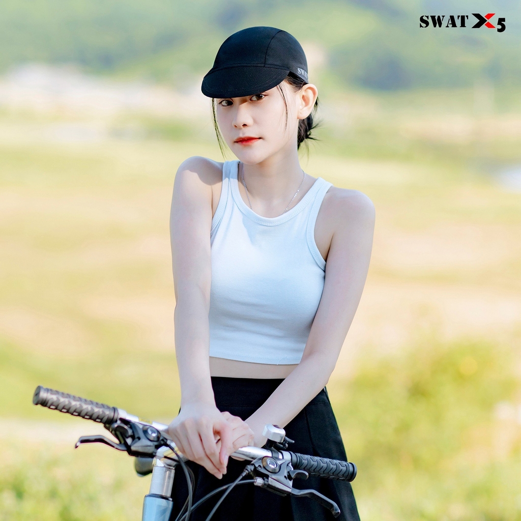 NÓN NỬA ĐẦU XE ĐẠP SWAT X5 - ĐEN - SWATVN