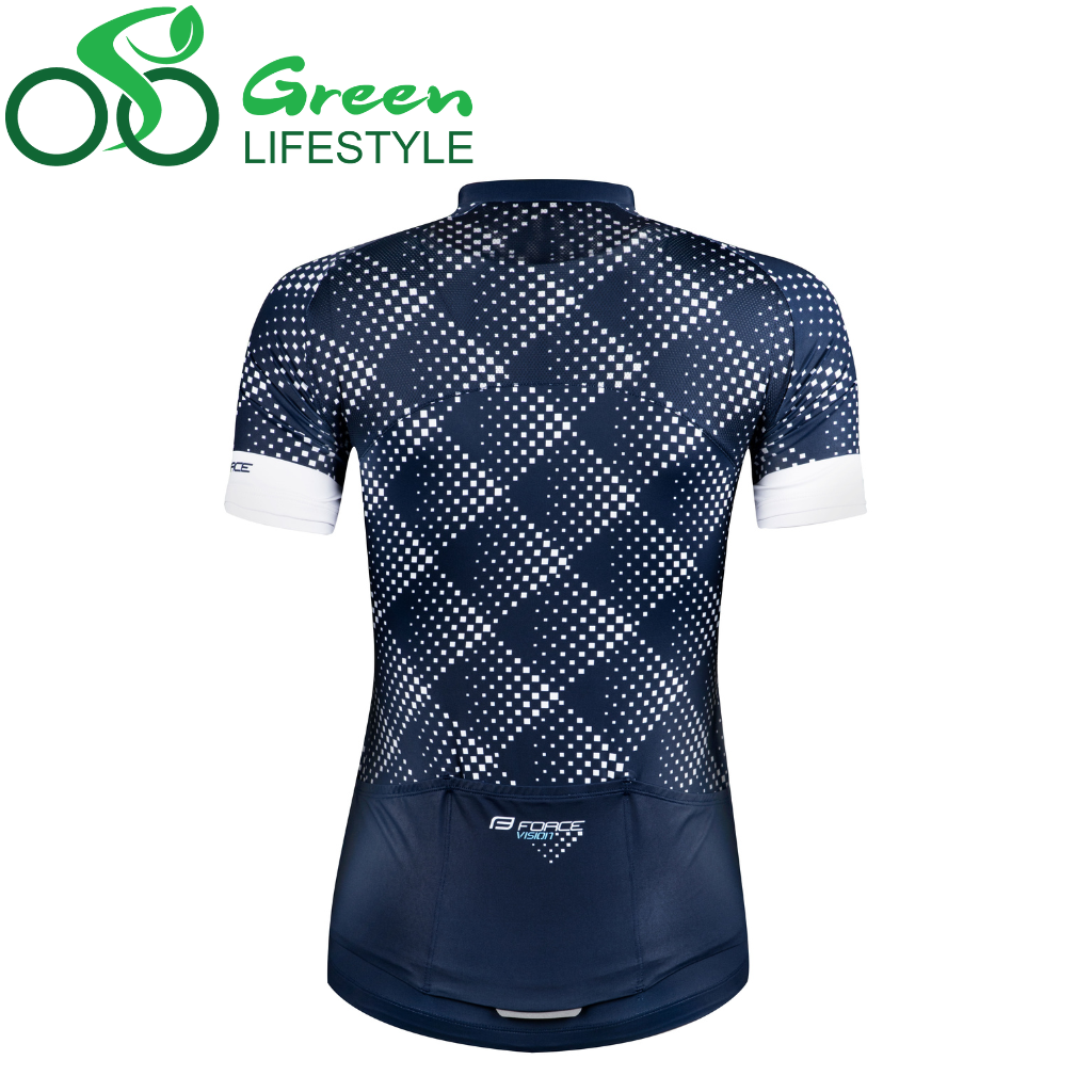 Áo đạp xe nữ FORCE VISION LADY tay ngắn, màu xanh | Công ty cổ phần Lối ...