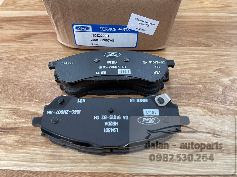 [Chính hãng] Má phanh sau Ford Ranger Raptor 2.0 2018 2019 2020 ...