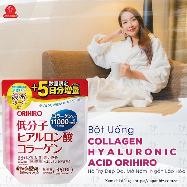 Bột Collagen Hyaluronic Acid Orihiro 11.000mg 180g
