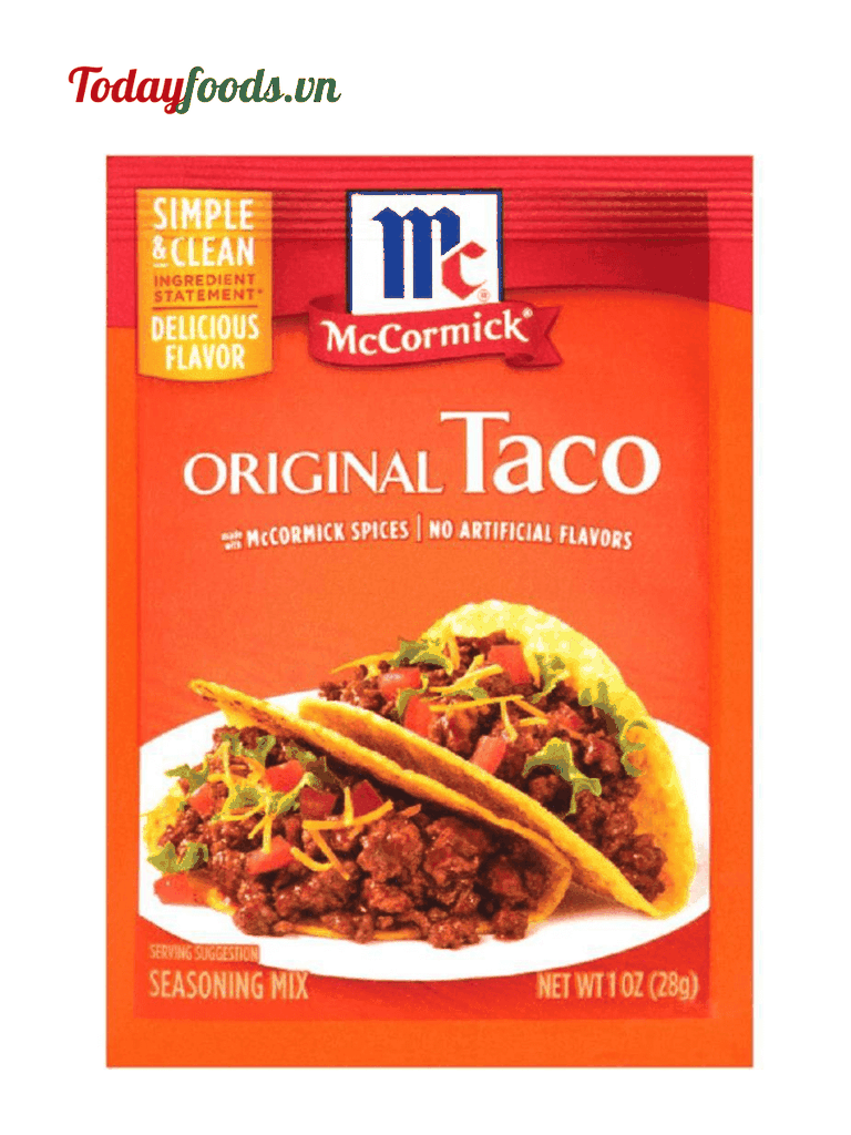 Bột Gia Vị Taco McCormick 28G | Todayfoods