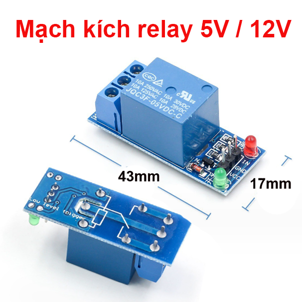 Mạch 1 Relay kích mức thấp 5V/12V