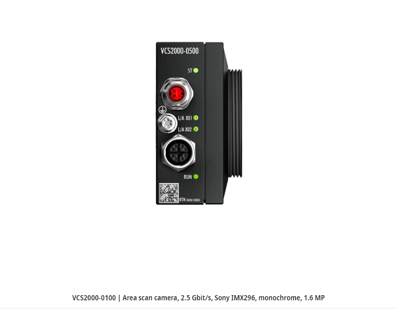 VCS2000-0100 | Area scan camera, 2.5 Gbit/s, Sony IMX296, monochrome, 1 ...