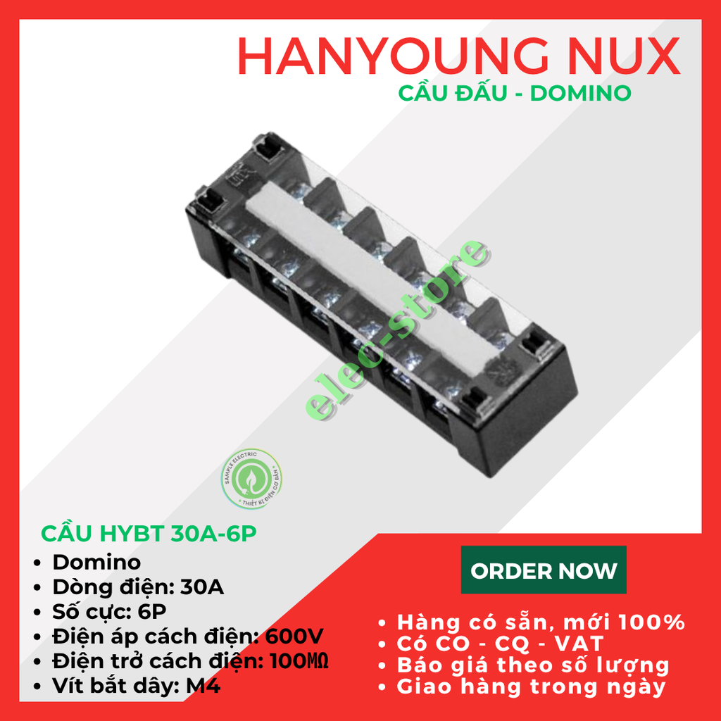 Cầu Đấu Hanyoung HYBT - Cầu Đấu HYT - Cầu Đấu 30A 6P Hàn Quốc - HYBT 306 Hanyoung Nux | Shop With Us