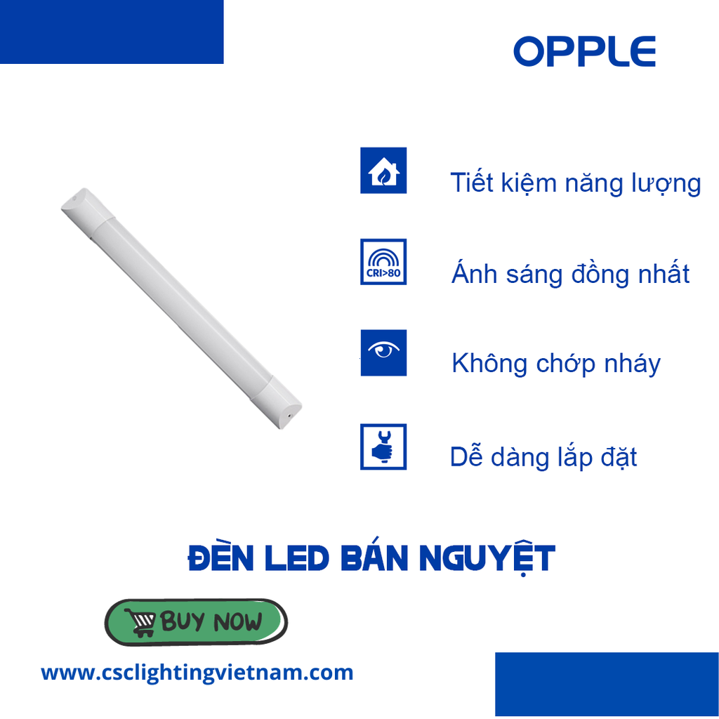 Đèn LED Bán Nguyệt OPPLE Wide Batten E - Hàng Chính Hãng
