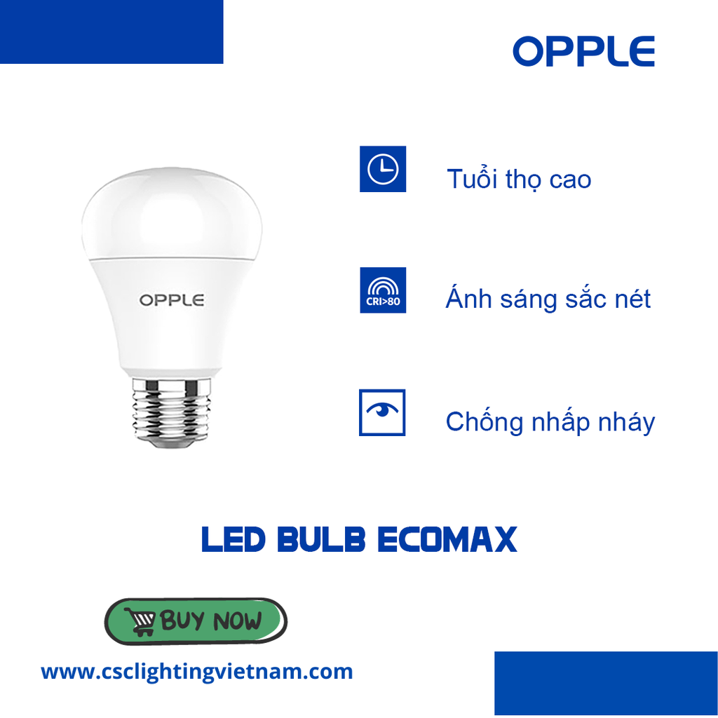 Đèn LED OPPLE EcoMax 1 Bulb A70 E27 12W V7 - Tiết Kiệm Năng Lượng ...