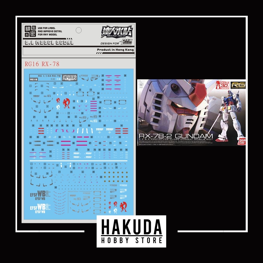 Decal nước cho mô hình - RG 01 1/144 Gundam RX 78 2