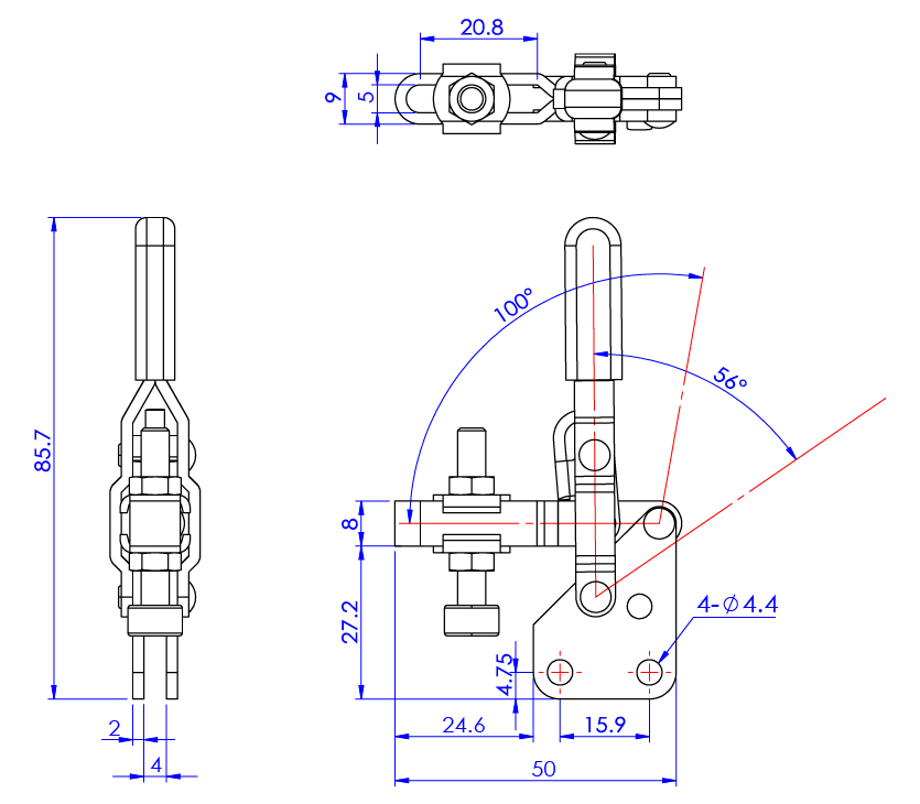 Cam kẹp GH-101-AI Phụ kiện đồ gá HTH - 0911988488