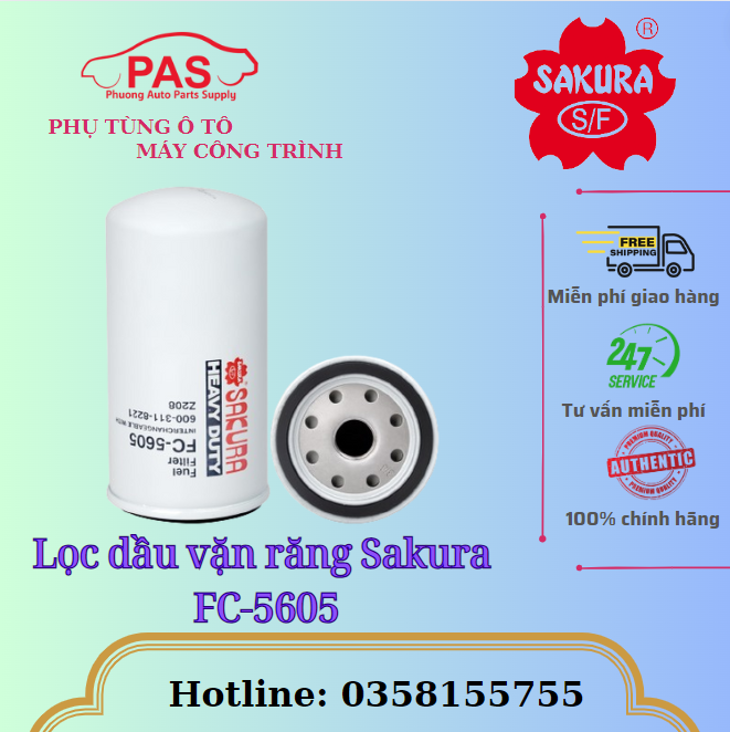 Lọc dầu vặn răng Sakura FC-5605