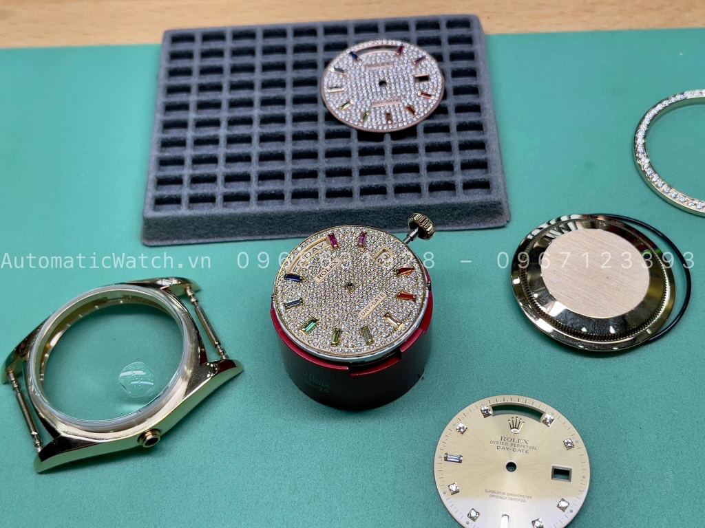 Tổng Hợp Bảo Dưỡng Và Độ Kim Cương Rolex Day Date 18238
