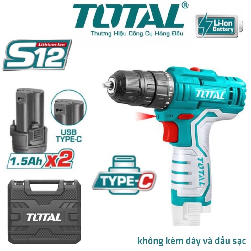 Máy Khoan Pin 12V Total TDLI12328 (không kèm dây & đầu sạc) - Chính Hãng