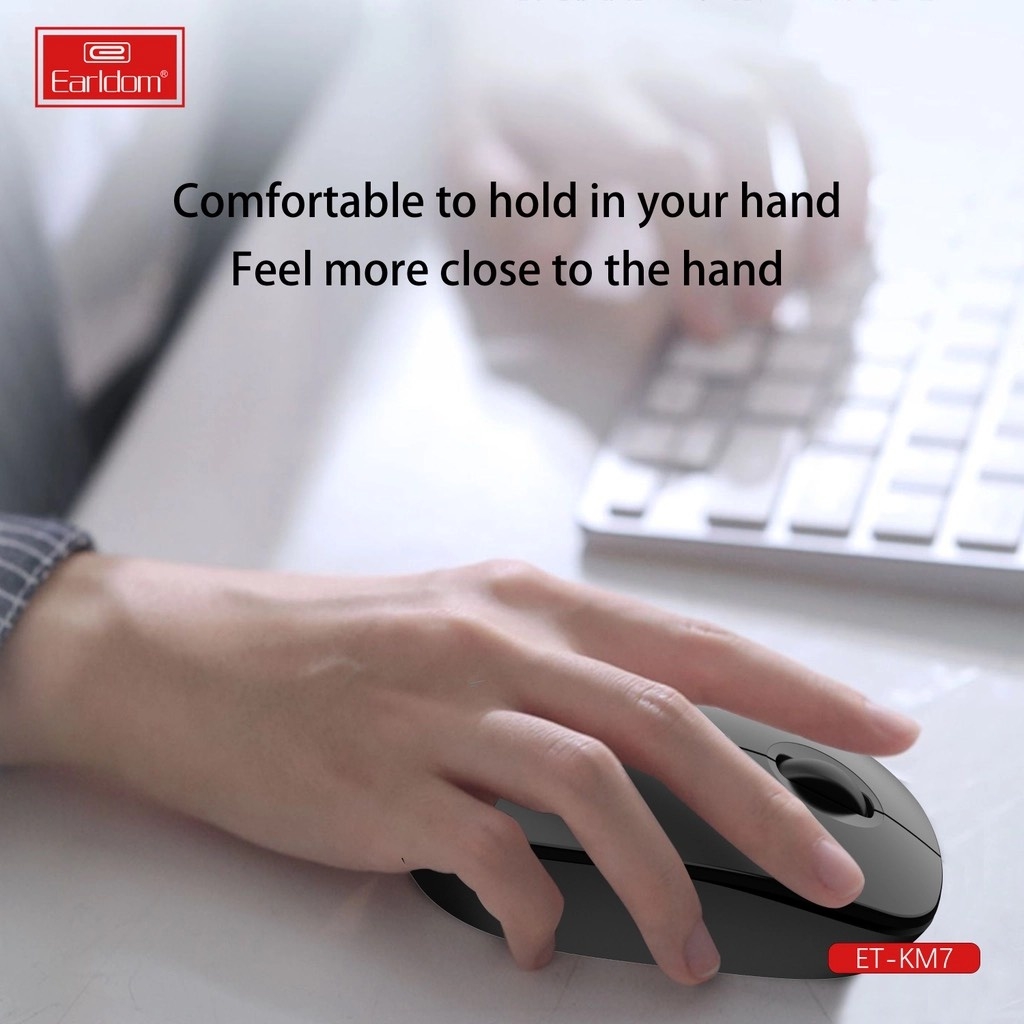 Chuột Máy Tính Không Dây Earldom ET-KM7 1200 DPI di chuyển chuột mượt mà