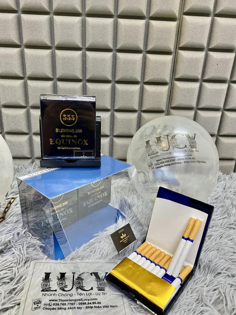 Thuốc lá 555 Gold Equinox Thụy Sỹ (Hộp nhựa gói dẹp lớn ...