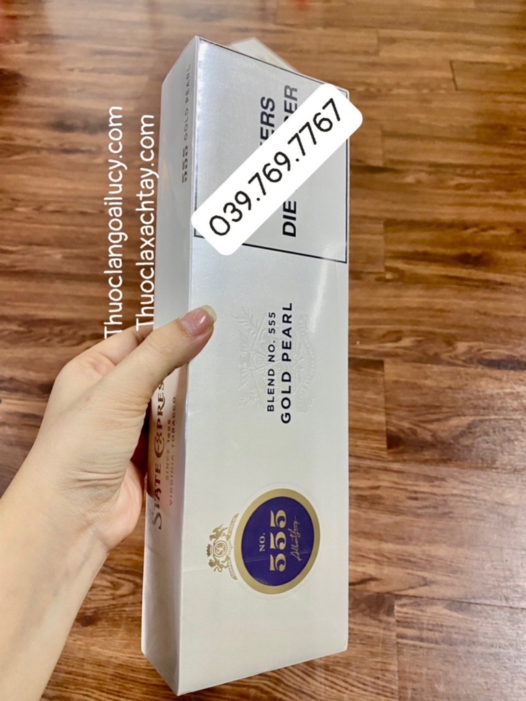 Thuốc lá 555 Gold Pearl (555 Anh, gói nhỏ, thân trắng, nắp xanh ...