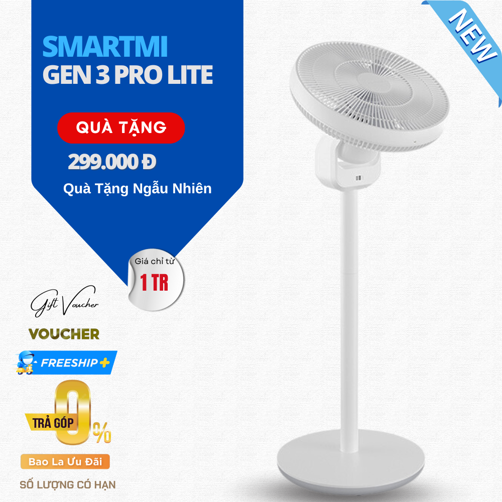 Quạt Tích Điện Smartmi Gen 3 Pro Lite - Hàng Nhập Khẩu