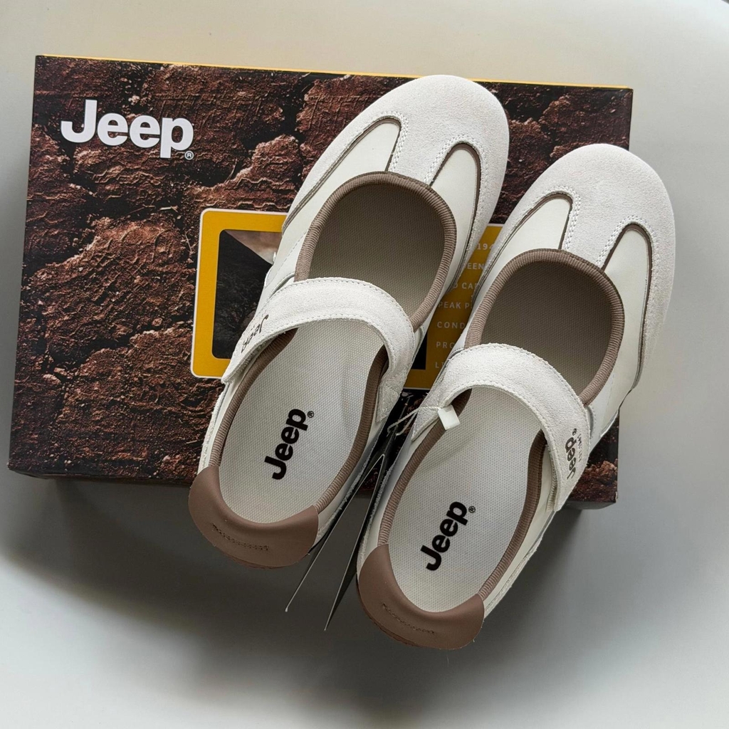 Giày Jeep Mary Jane Ballet Soft White Brown P661W12375 Chính Hãng
