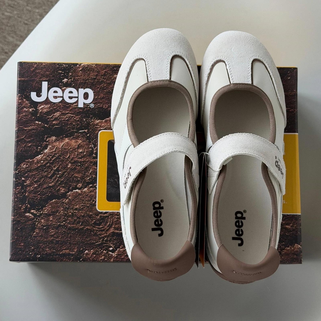 Giày Jeep Mary Jane Ballet Soft White Brown P661W12375 Chính Hãng
