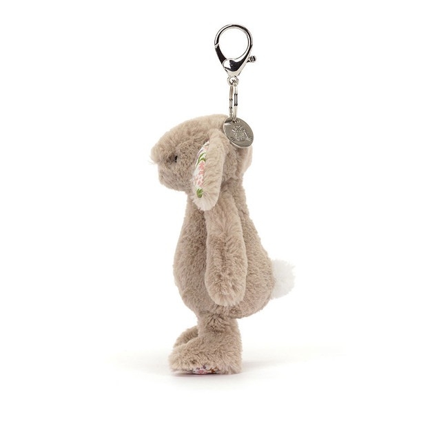 Móc Khoá Jellycat Blossom Bunny Beige Petal Bag Charm Chính Hãng