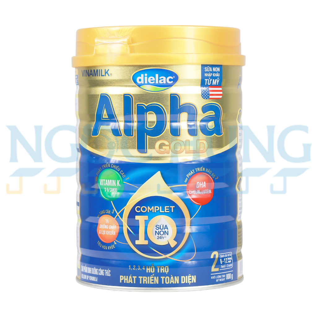 Sữa bột Vinamilk sữa non Dielac Alpha Gold 2 800g (6-12 tháng)