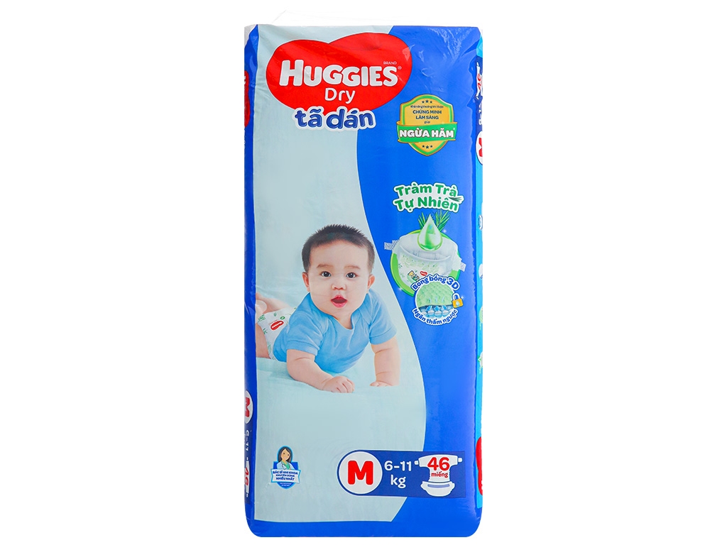 Tã dán Huggies size M 46 miếng (mới 46 Miếng)