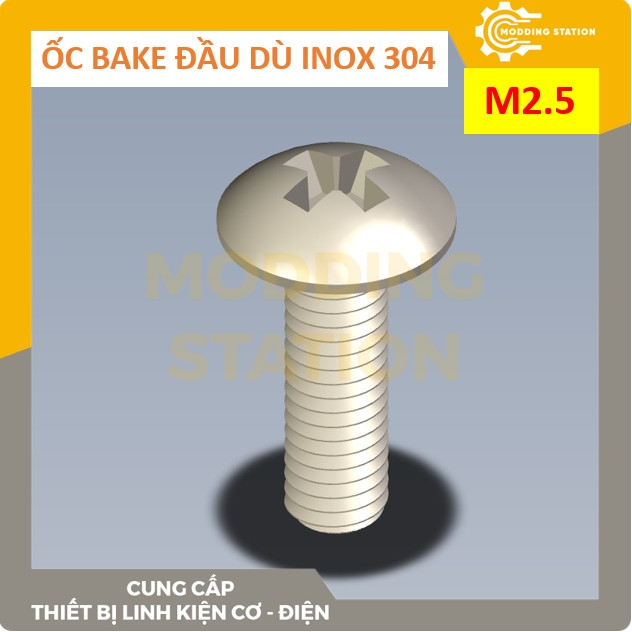 Ốc Bake đầu dù inox 304 size M2.5x10 | Modding Station