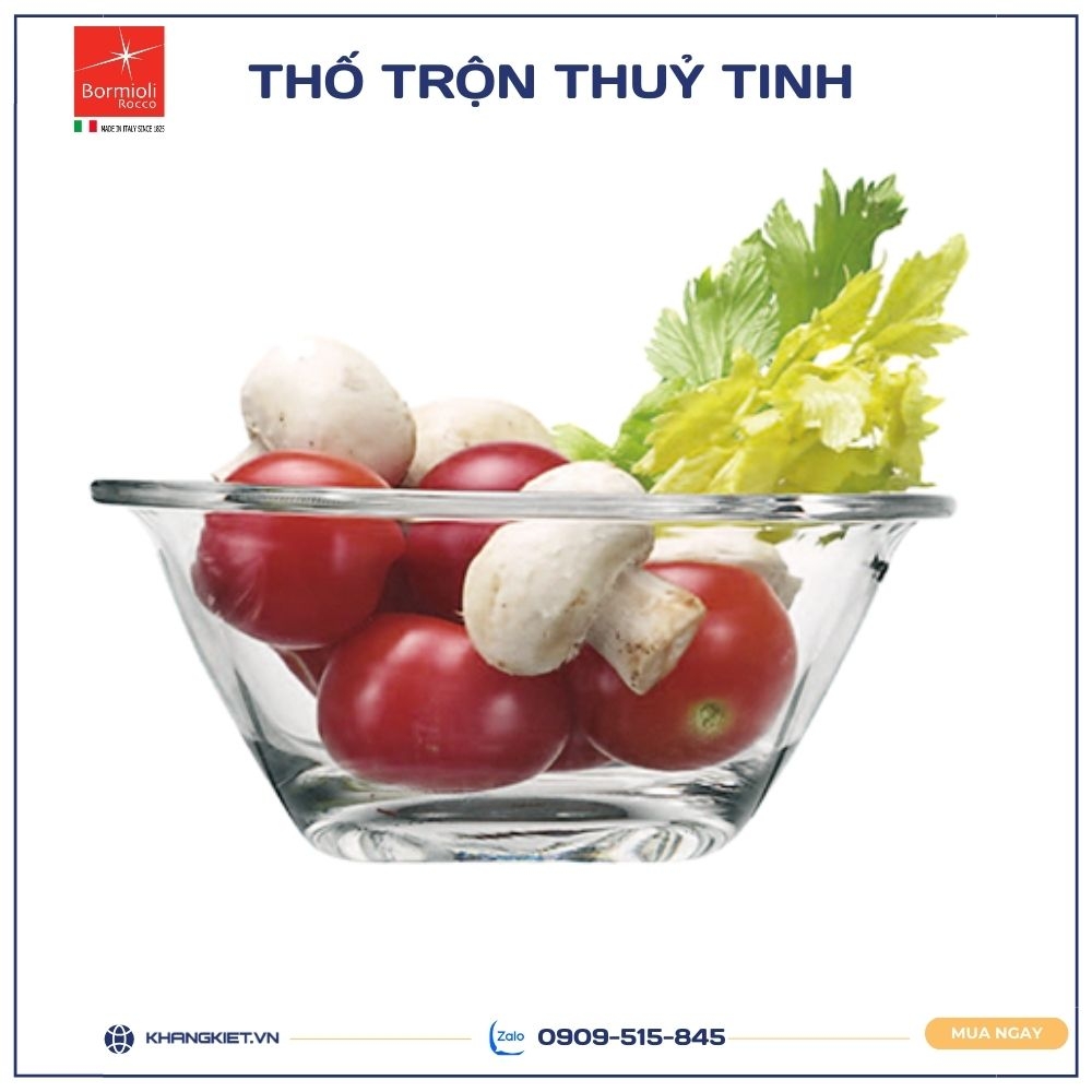 Thố trộn thuỷ tinh Mr. Chef trộn salad, làm bánh I Chính hãng Bormioli