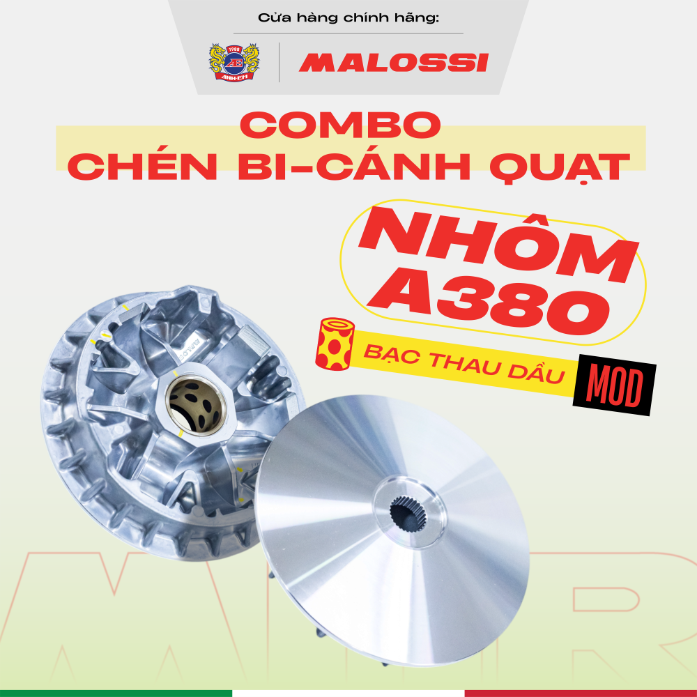 Combo chén bi cánh quạt nhôm A380 bạc tha... | Phụ tùng xe máy Anh Em