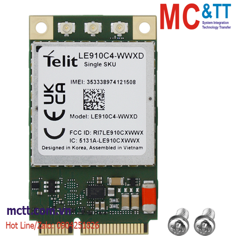 Card PCIe Mini LTE (4G) ICP DAS LE910C4-WWXD CR | MC&TT Co., Ltd