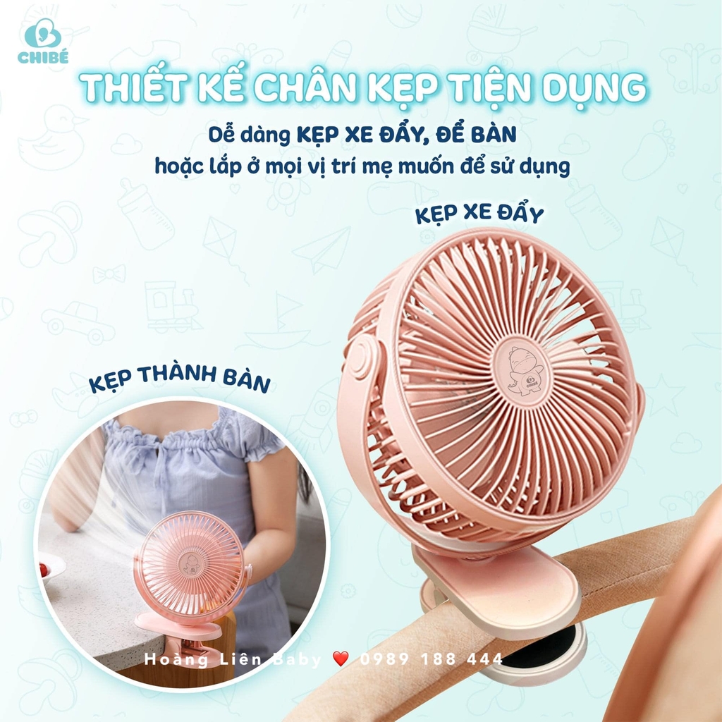 QUẠT KẸP TÍCH ĐIỆN CHIBE' CHÍNH HÃNG ( BẢO HÀNH 18 THÁNG)