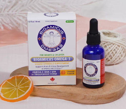 BioAmicus Omega-3 DHA EPA vị cam cho bé (Từ sơ sinh)-Vị ngon độc quyền