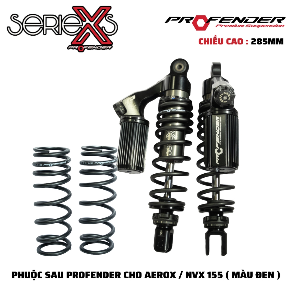 PHUỘC PROFENDER X SERIES - NVX155/AEROX : LOAD 285mm ( MÀU ĐEN ) | Khóa ...