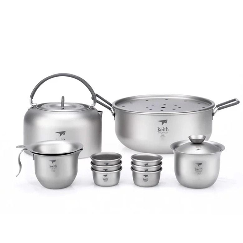 Bộ Pha Trà Dã Ngoại Keith Titanium (10pcs) | Công Ty TNHH ProCamping