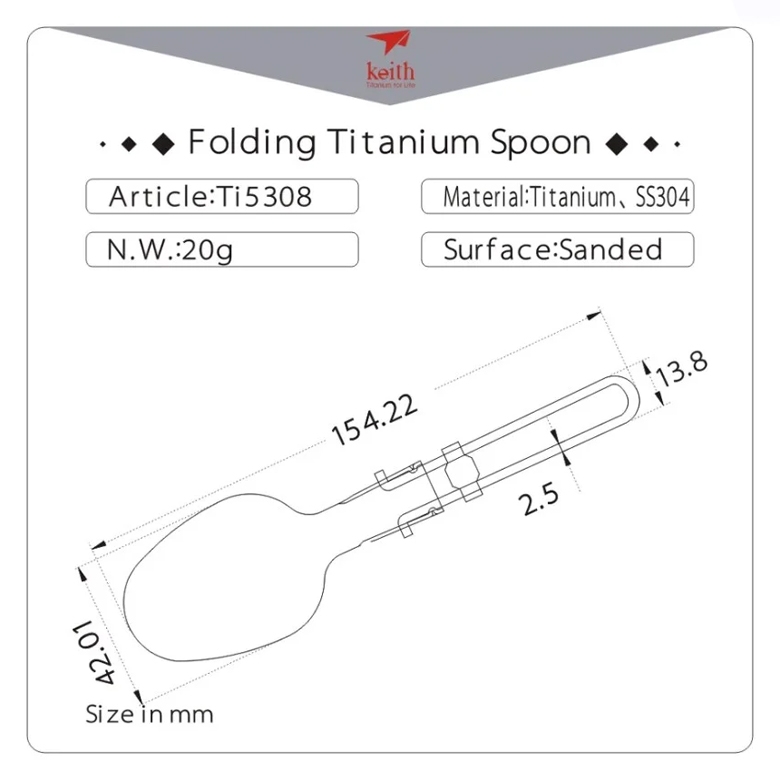 Keith Muỗng Titanium Folding Spoon | Công Ty TNHH ProCamping