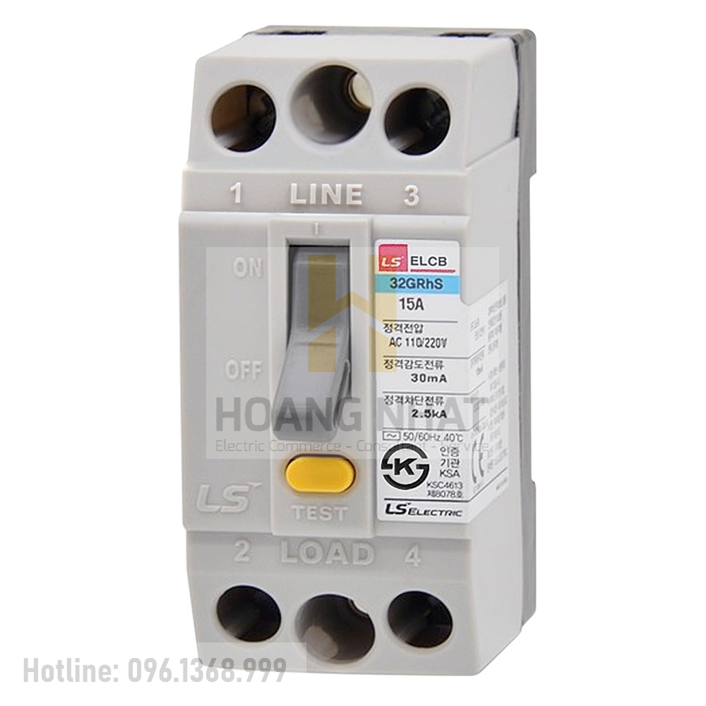 Aptomat ELCB 32GRhS 2P 15A 2.5kA LS
