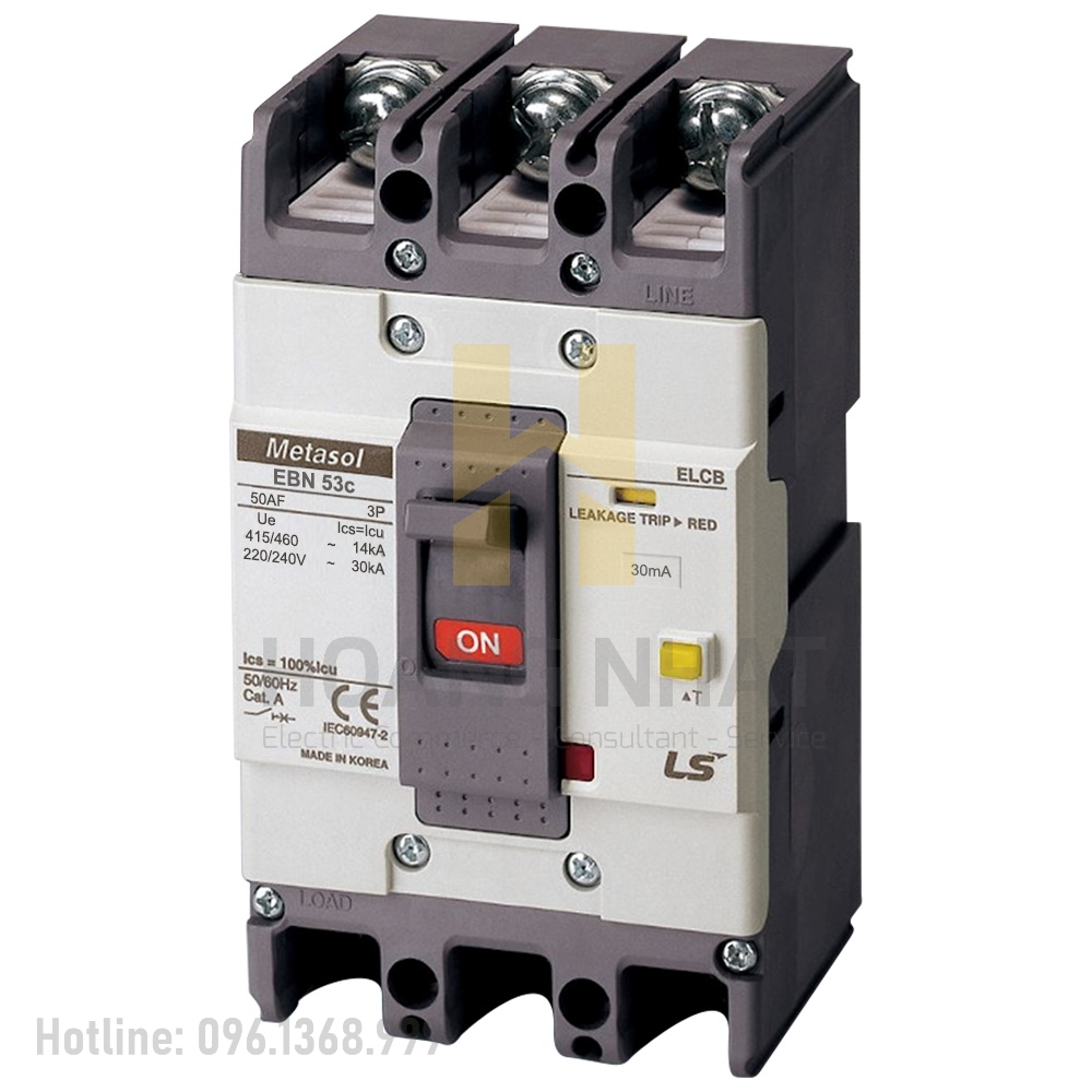 Aptomat ELCB EBN53c 3P 15A 14kA LS