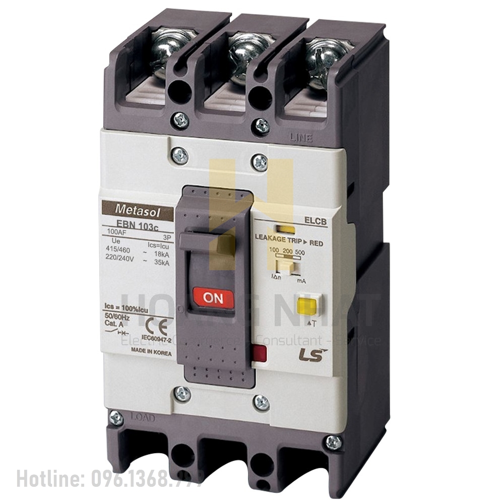 Aptomat ELCB EBN103c 3P 100A 18kA LS