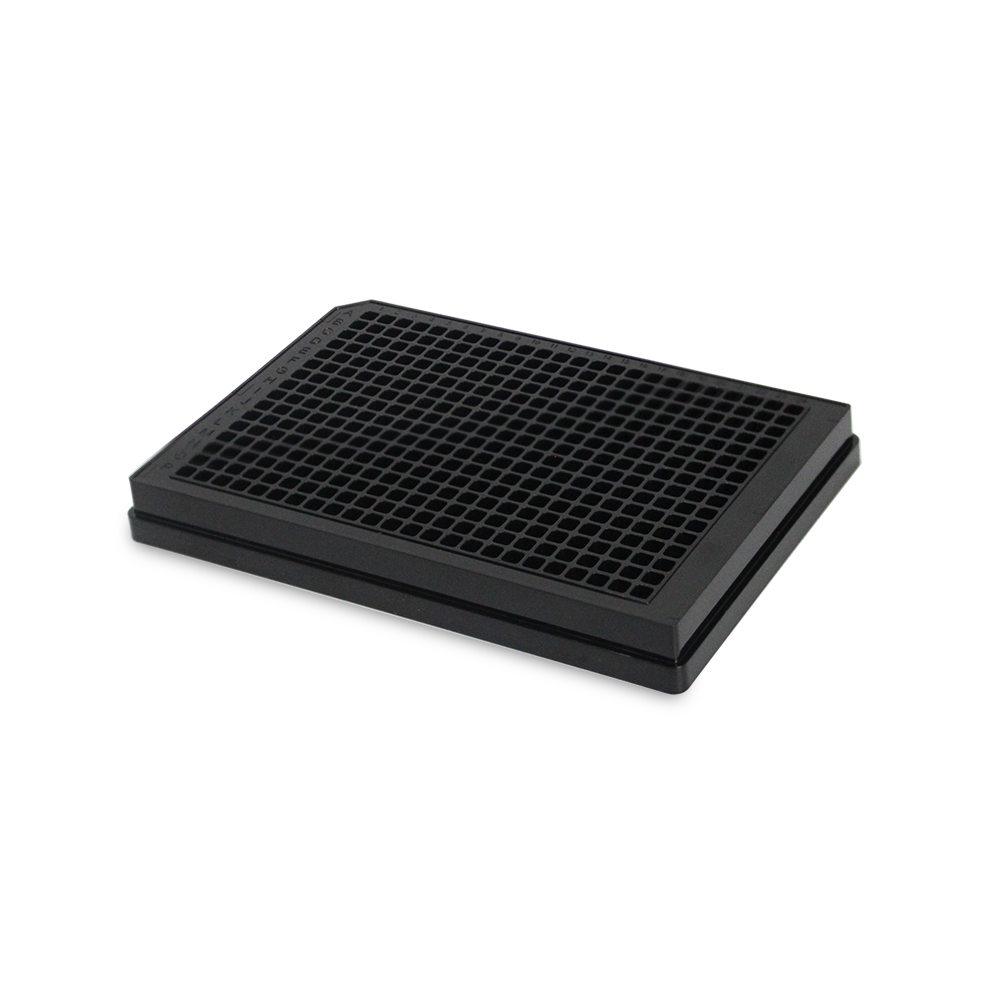 384-well non-removable microtiter plate, black plate with black ...