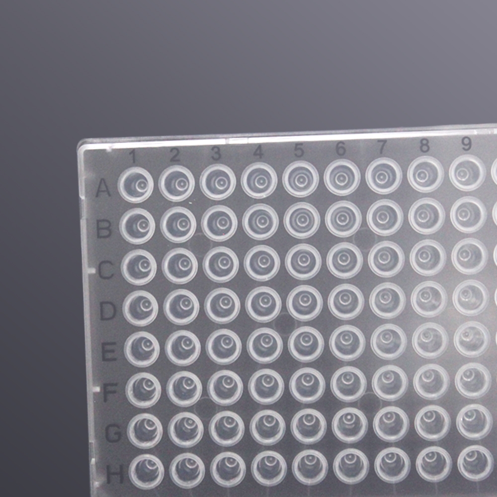 96-well 100ul skirted PCR plate, H1 cut corner, transparent frame ...