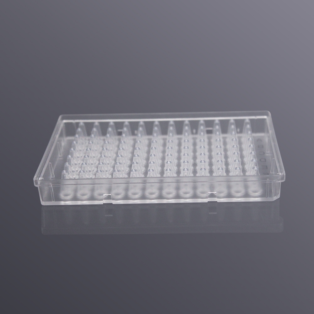 96-well 100ul skirted PCR plate, H1 cut corner, transparent frame ...