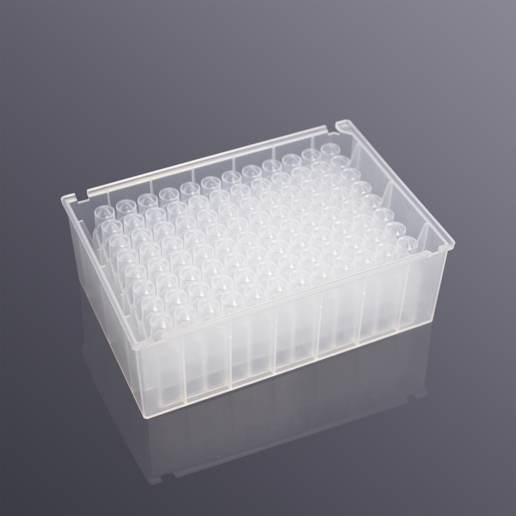 2.2ml 96-well V-bottom transparent deep-well plate, sterile