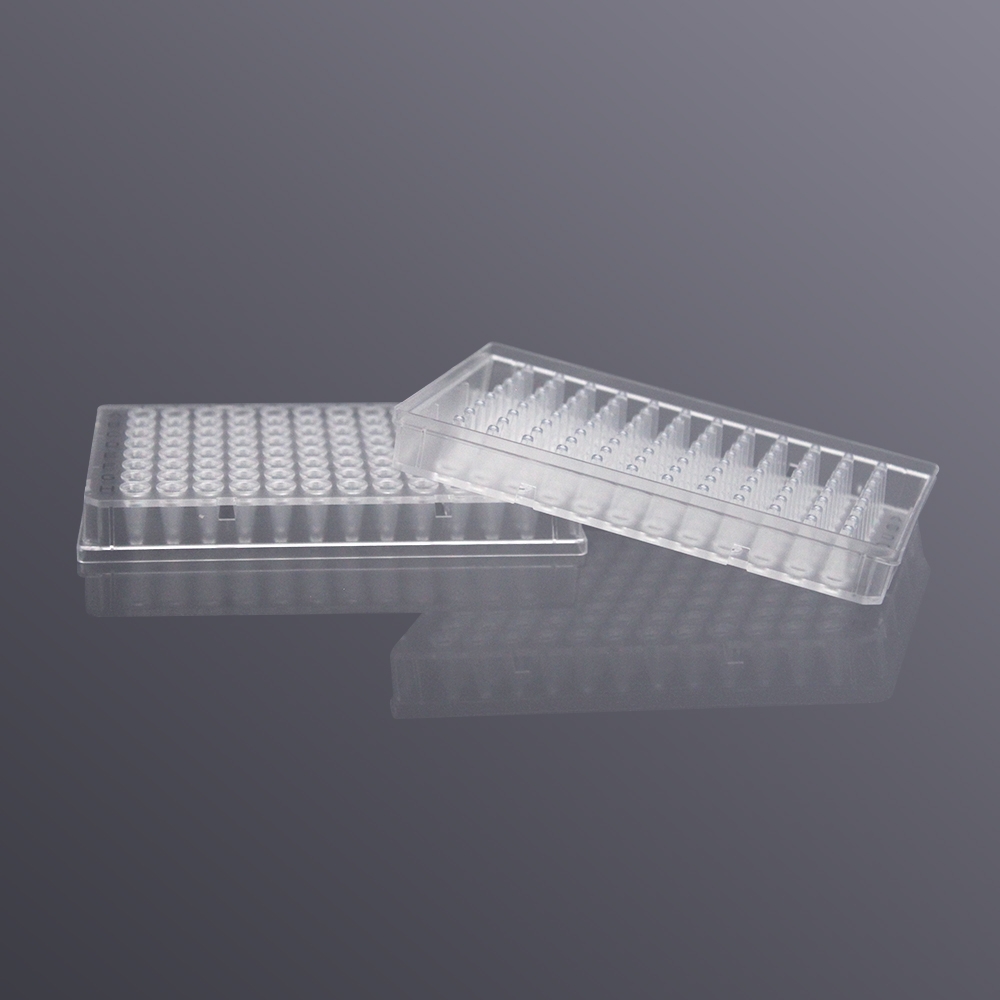 96-well 100ul skirted PCR plate, H1 cut corner, transparent frame ...
