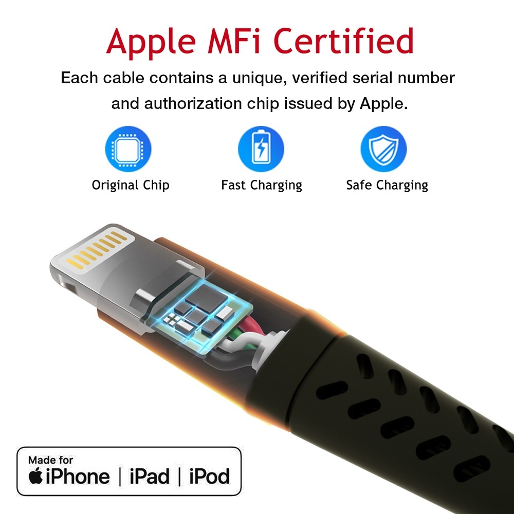 Cáp sạc nhanh cao cấp chuẩn Apple MFi 2.4A chất lượng cao DEJI | DEJI Việt Nam