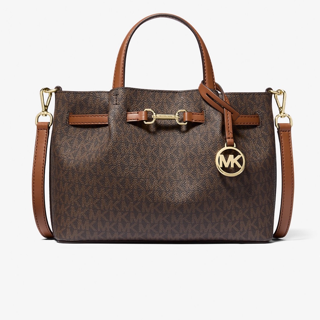 Túi Michael Kors Carson Small Signature Logo Satchel Brown 35S5G2ZS5B