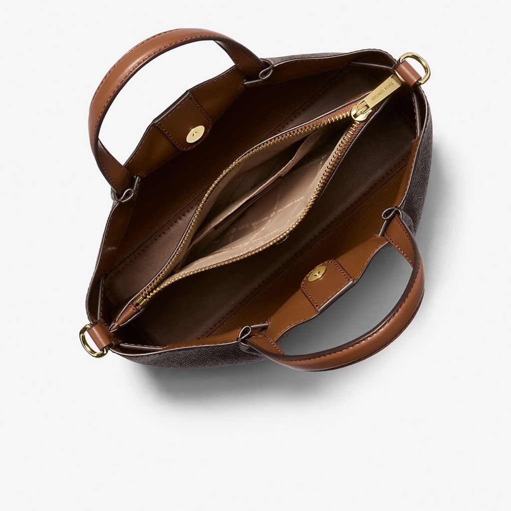 Túi Michael Kors Carson Small Signature Logo Satchel Brown 35S5G2ZS5B