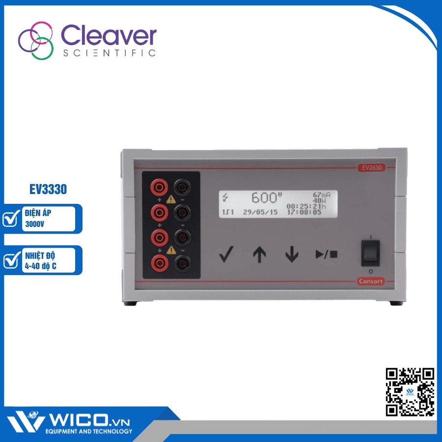 Nguồn điện di cao áp 3000V Cleaver Scientific EV3330 | Wico Việt Nam