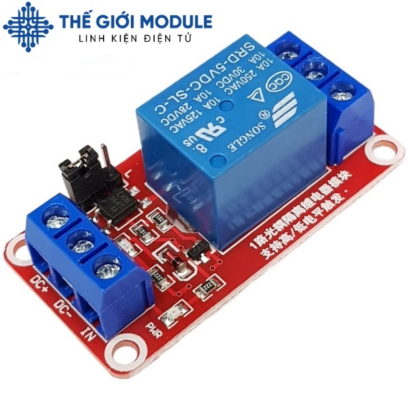 Module 1 relay 5V với opto cách ly kích H/L | Thế Giới Module