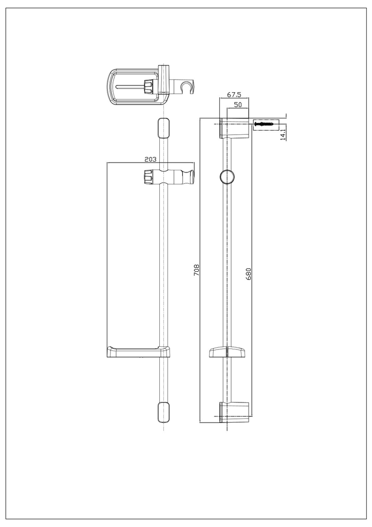 Thanh trượt sen cây tắm đứng Dobidos FA150C